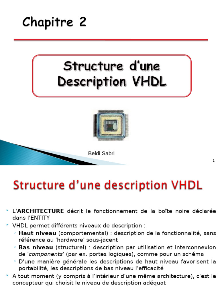 Chap2 VHDL | PDF | VHDL | Ingénierie des systèmes