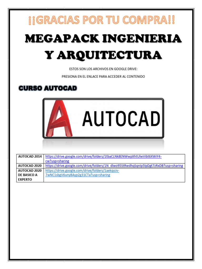 Megapack Ingenieria y Arquitectura | PDF | Auto Cad | Autodesk Revit