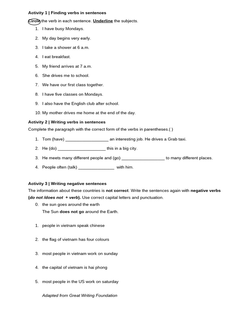 Simple Present Tense - Test | PDF