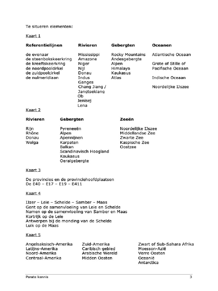 Parate Kennis 2de Graad | PDF