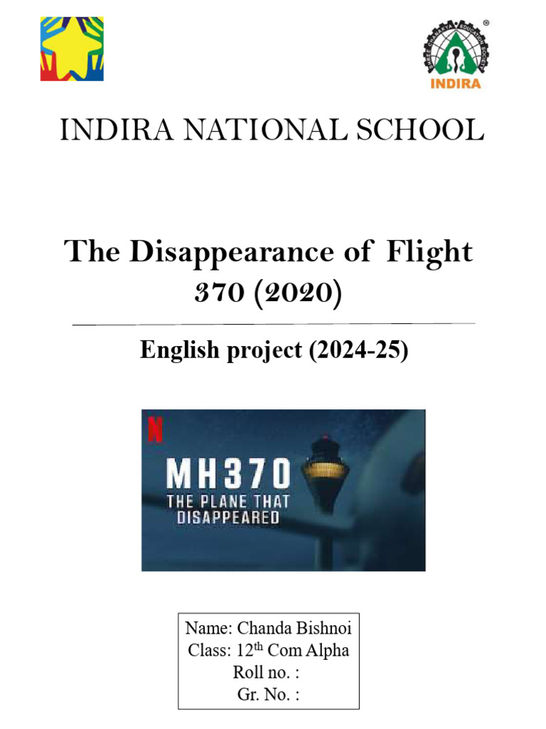 English Class 12th Project | PDF | Malaysia Airlines Flight 370