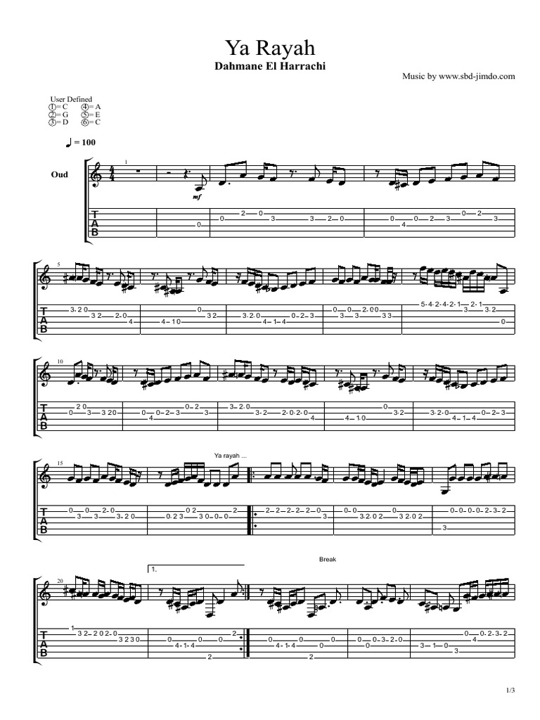 Ya Rayah - Oud Part - 230428 - 133406 | PDF | Singles