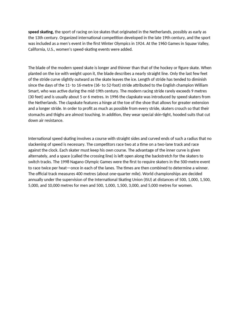 Speed Skating | PDF