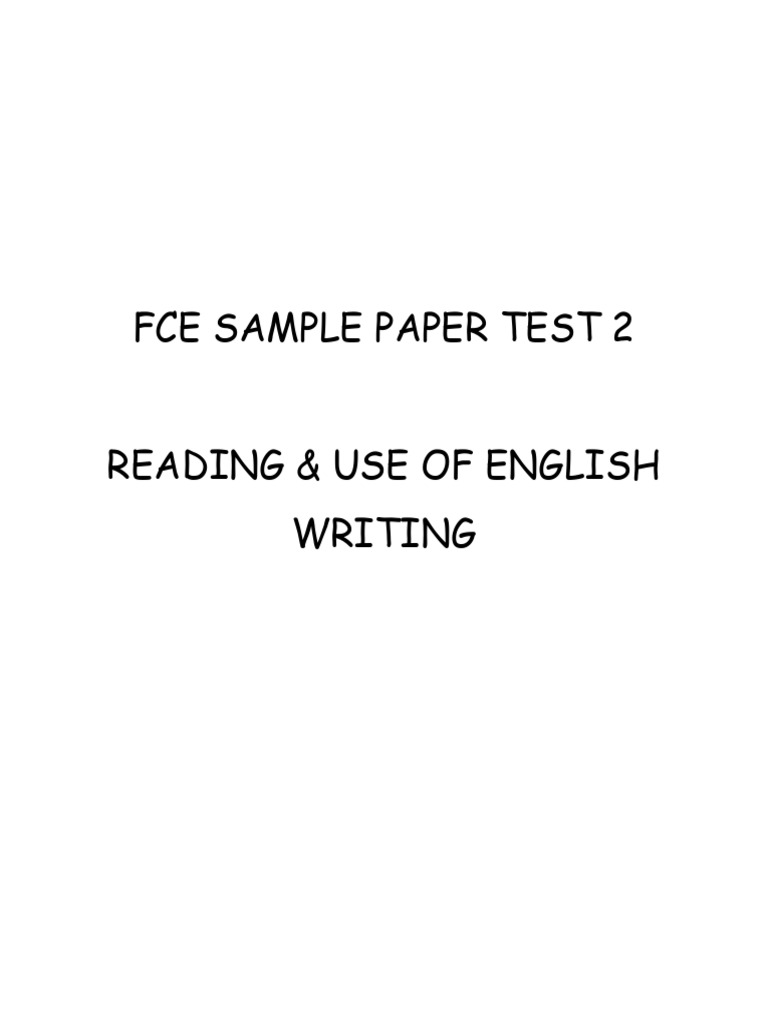 FCE SAMPLE PAPER TEST 2 ReadUseWriting x2 | PDF | Polynesia | Dinosaurs