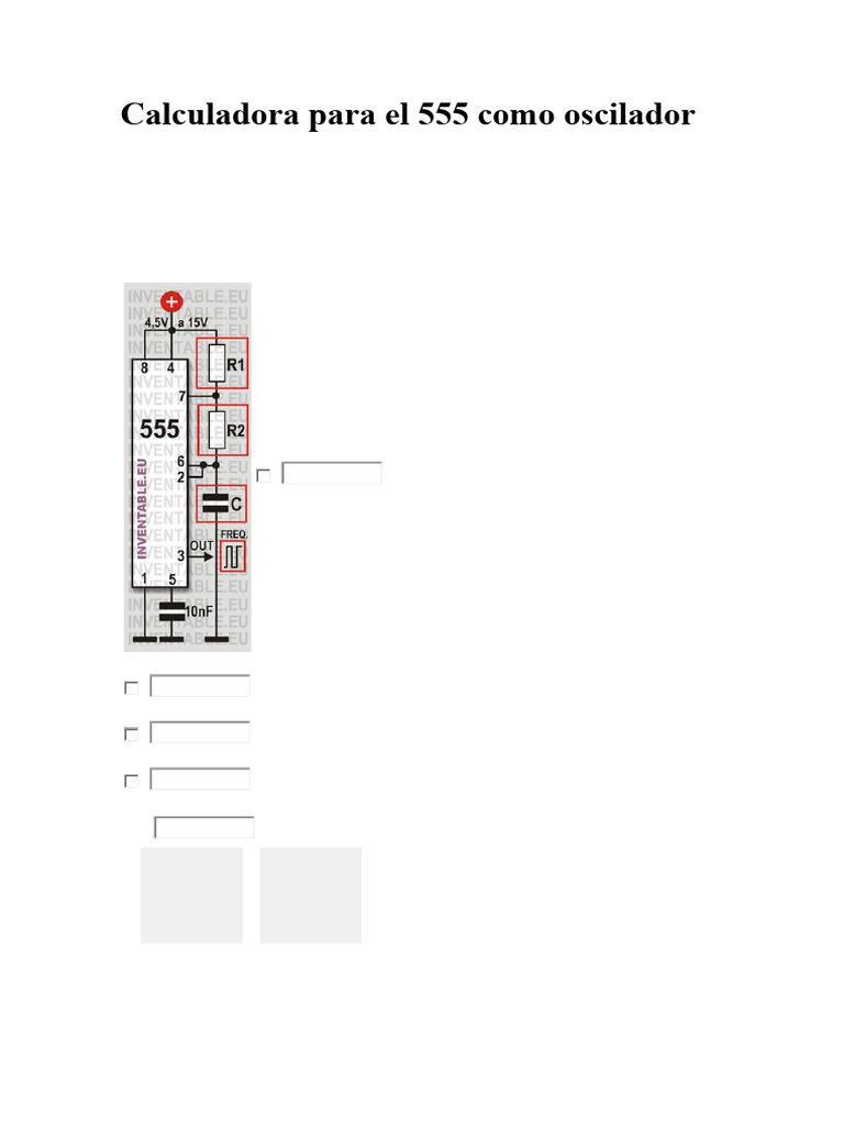 Calculadora para El 555 Como Oscilador | PDF