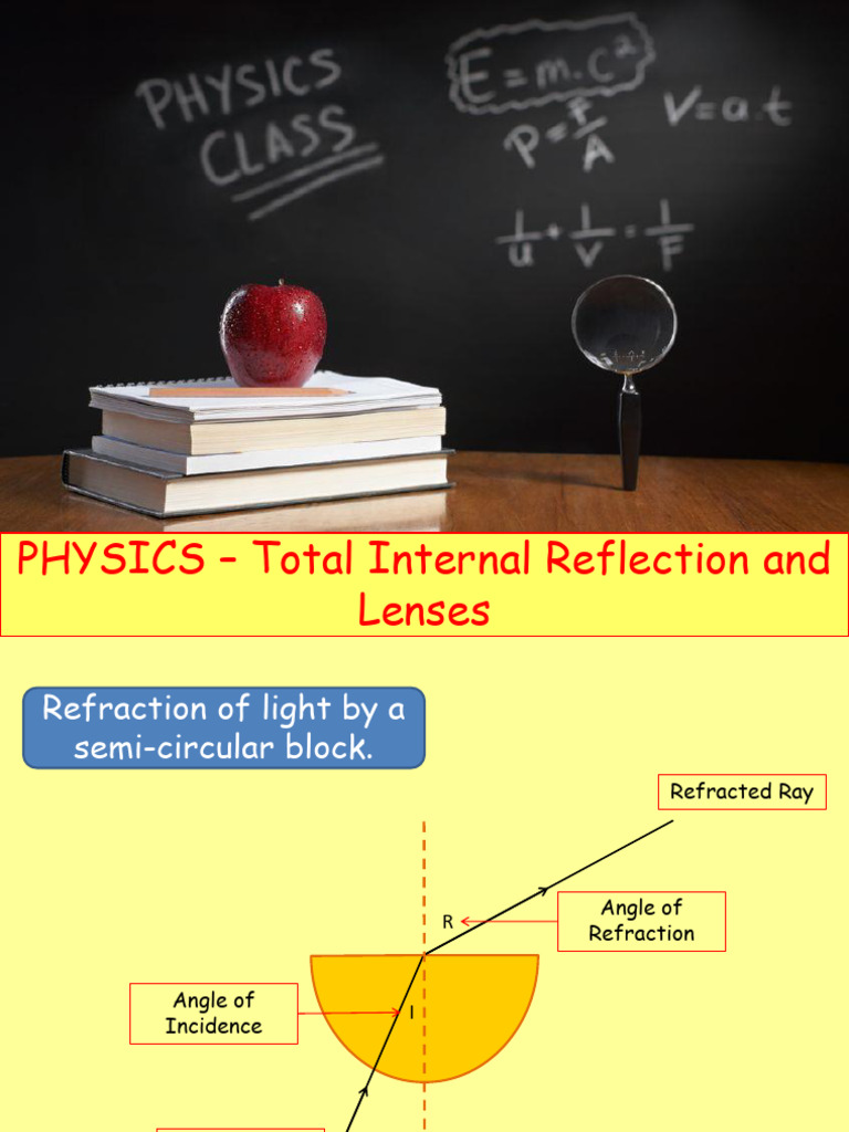 Light - Total Internal Reflection & Lenses | PDF | Refraction | Optics