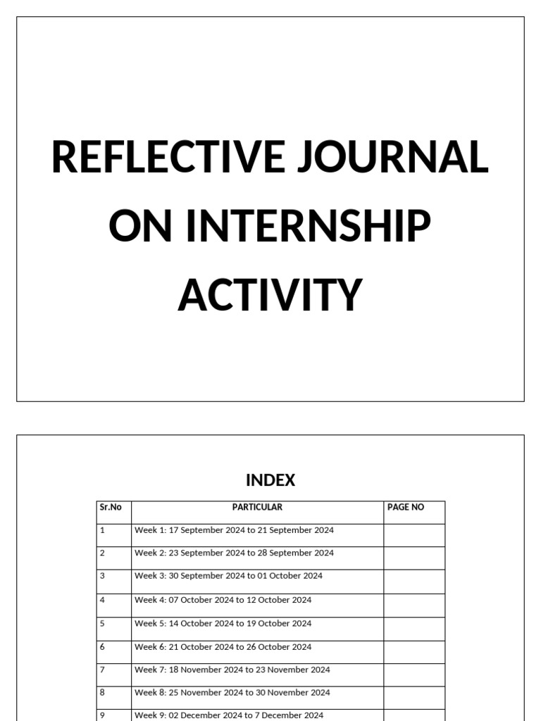 Reflective Journal On Internship Activity | PDF | Teachers ...