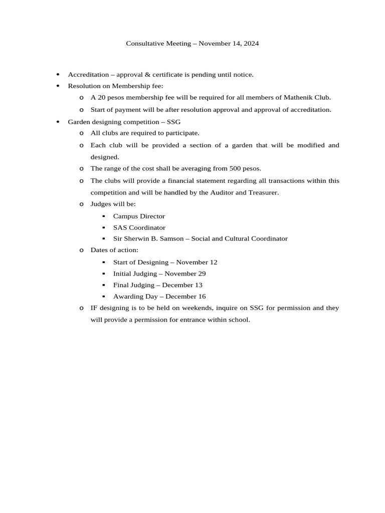 Consultative Meeting | PDF