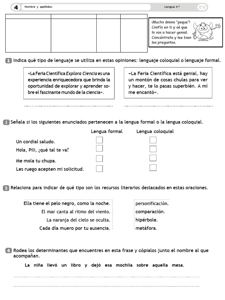 Lengua Tema 4 | PDF