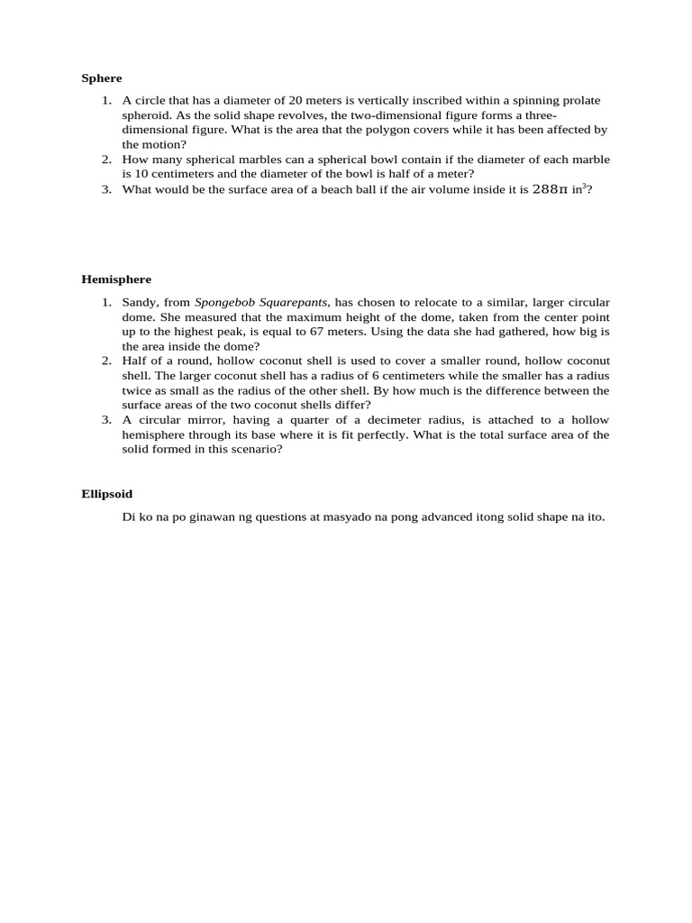 Sphere: Spongebob Squarepants | PDF