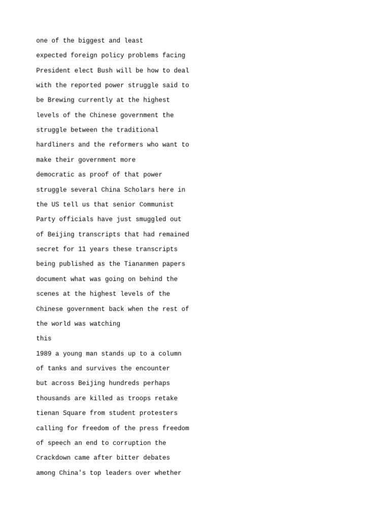 (English (Auto-Generated) ) The Tiananmen Papers - 60 Minutes Archive ...