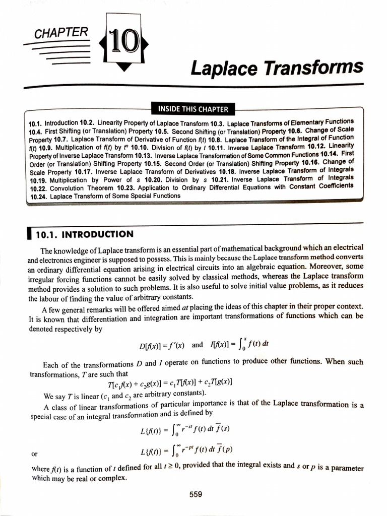 M-III UNIT 1 (Laplace Transform) | PDF