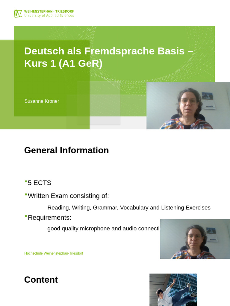 German As A Foreign Language Basis Course 1 (A1 GeR) | PDF