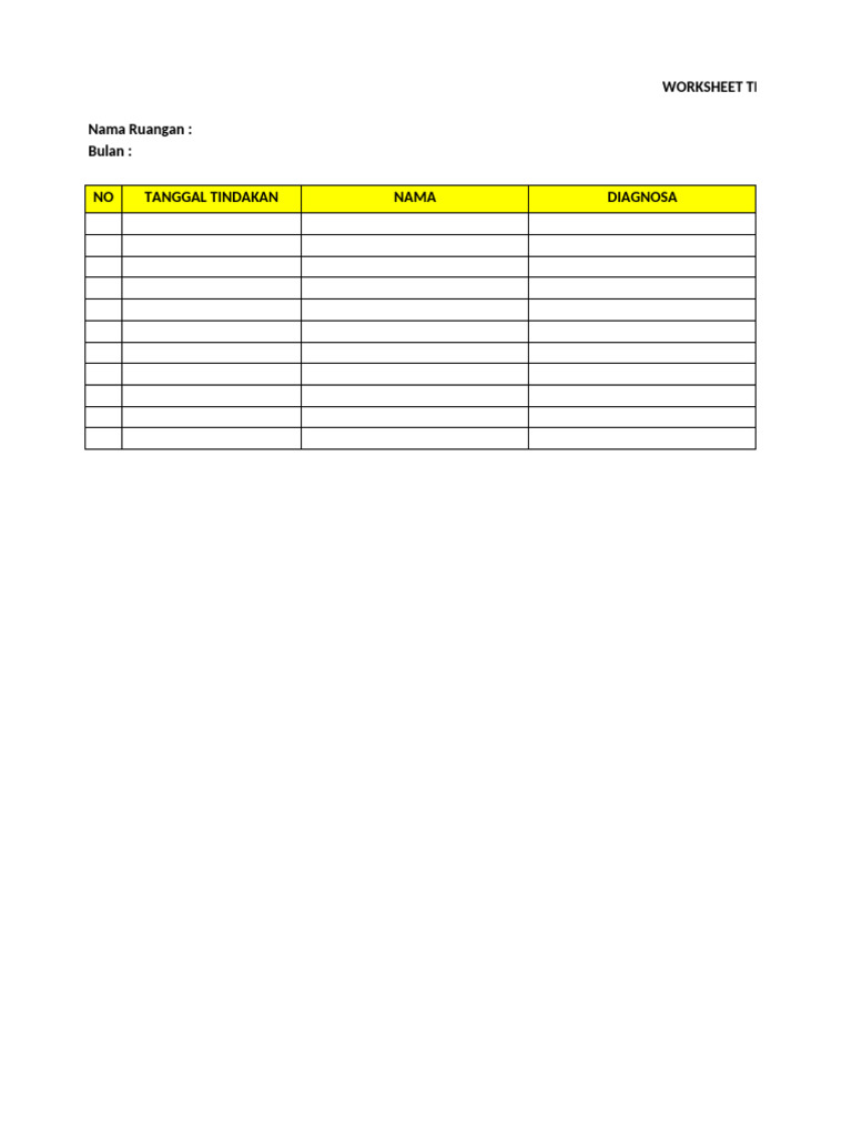 Lt.6 Laporan Worksheet Tindakan Operasi - September 2024 | PDF ...
