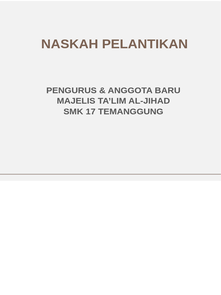 Contoh Naskah Pelantikan Majelis Ta'lim | PDF