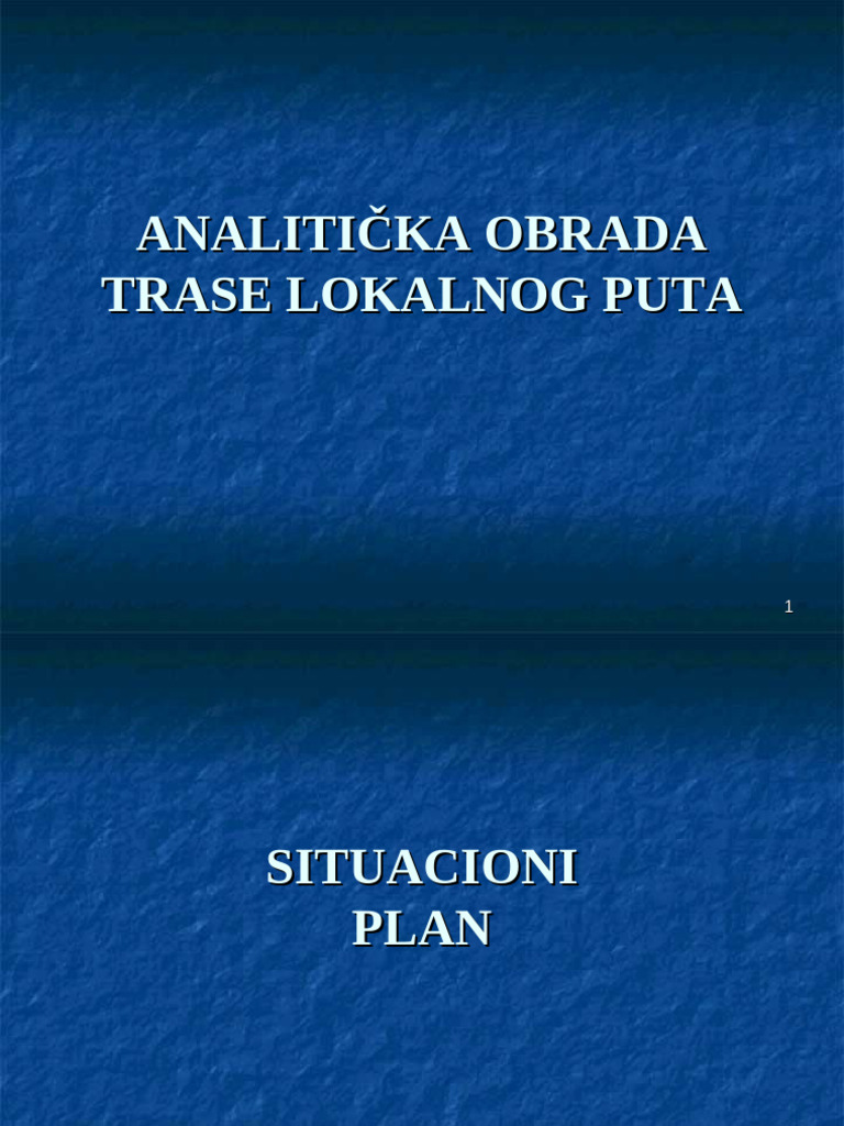 Analitička Obrada Trase Lokalnog Puta | PDF