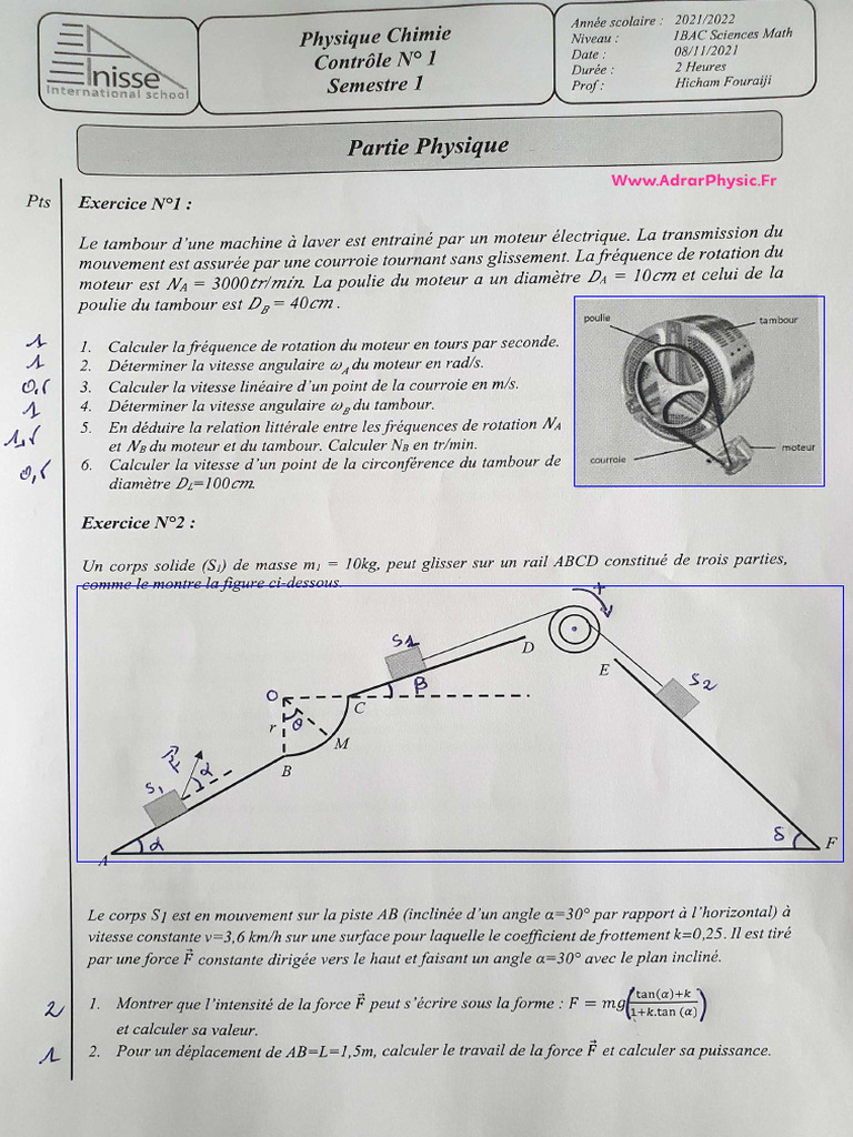 Devoir - 1 $ 6 S2 SPC 1BAC | PDF