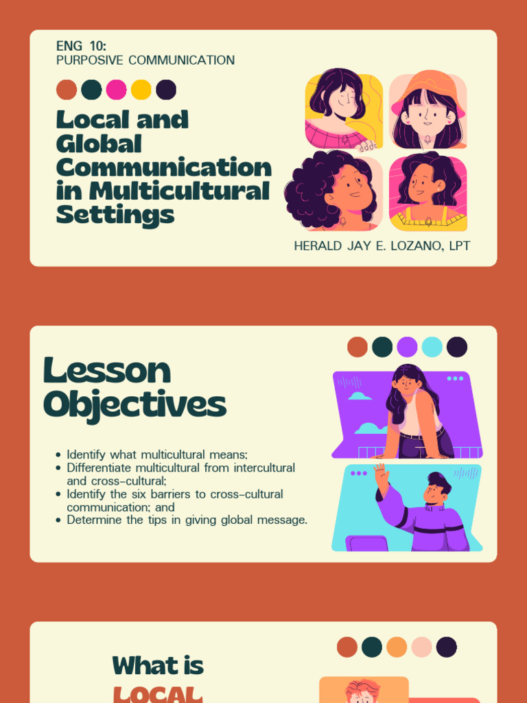 Eng10 Local and Global Communication in Multicultural Settings | PDF | Communication | Cross ...