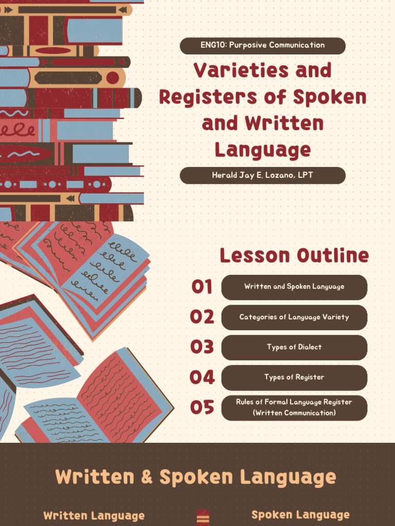 ENG10 Varieties and Registers of Spoken and Written Language | PDF ...
