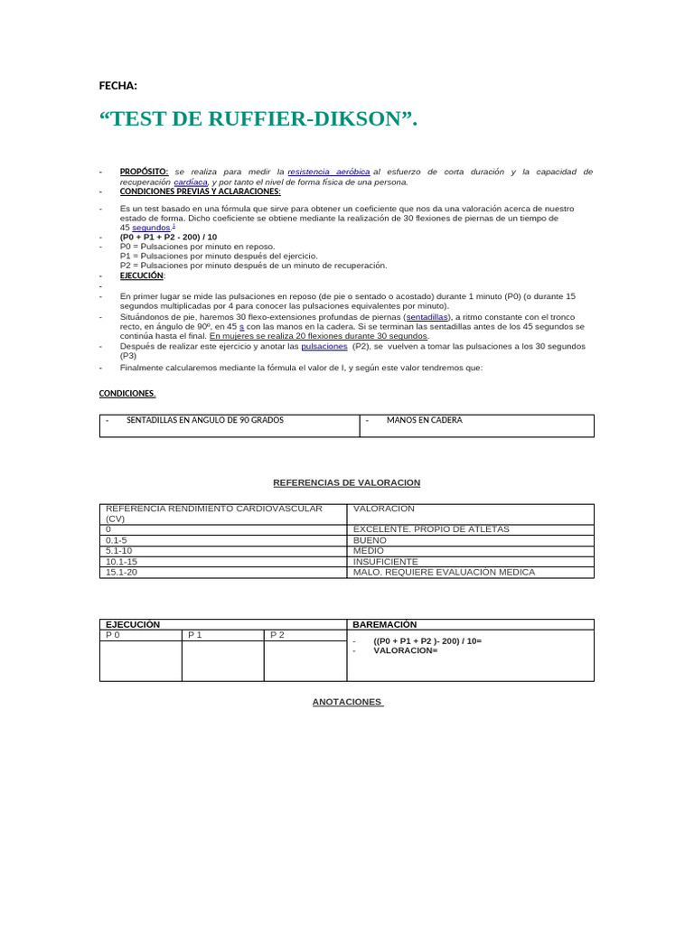 Test Ruffier | PDF