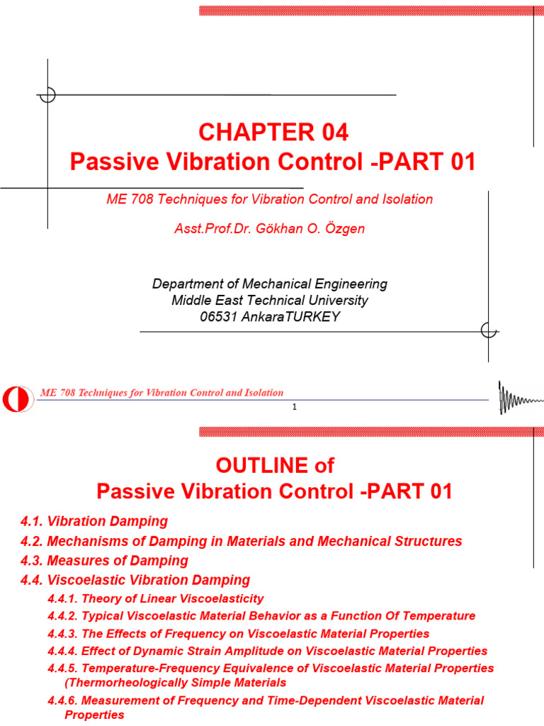 Chapter 04 Passive Vibration | PDF | Viscoelasticity | Elasticity (Physics)