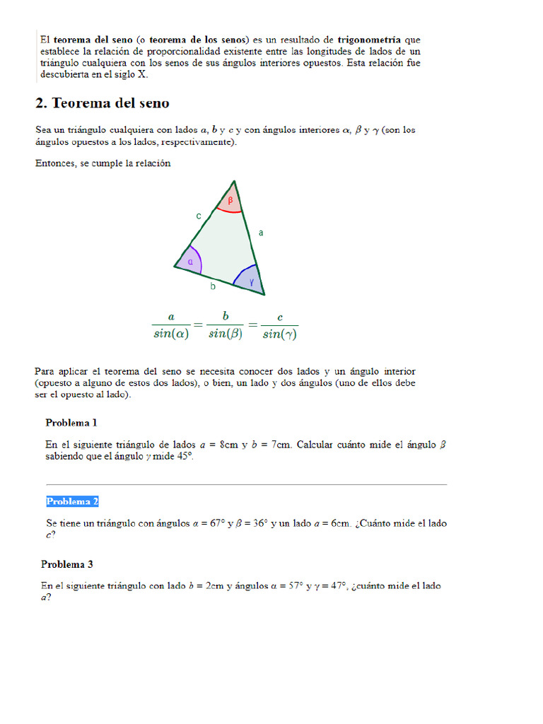 Seno Teorema | PDF