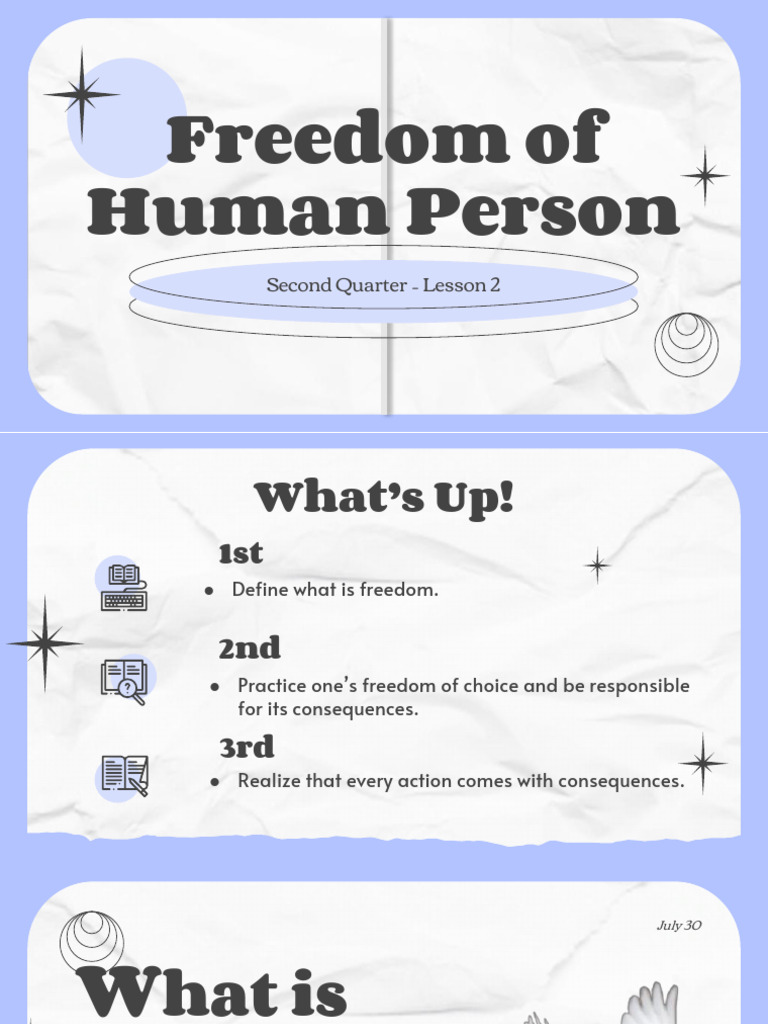 Lesson 2 Freedom of Human Person | PDF | Free Will | Liberal Arts Education