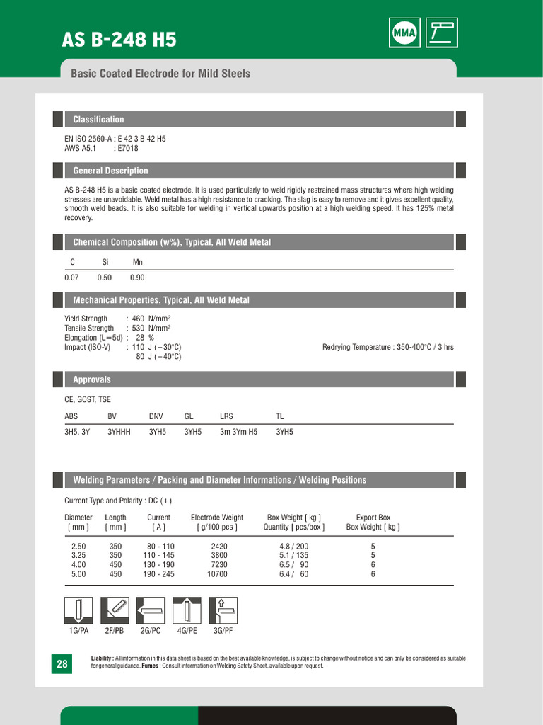 Datasheet Electrodes | PDF | Welding | Construction