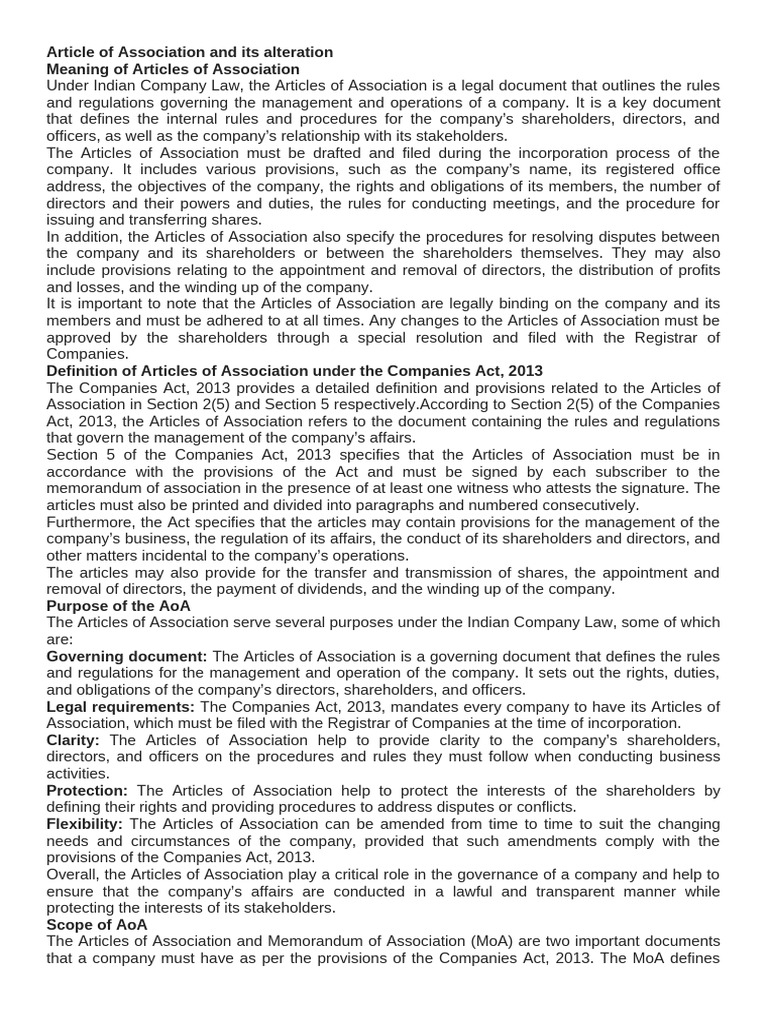 Unit 5 | PDF | Articles Of Association | Ratification