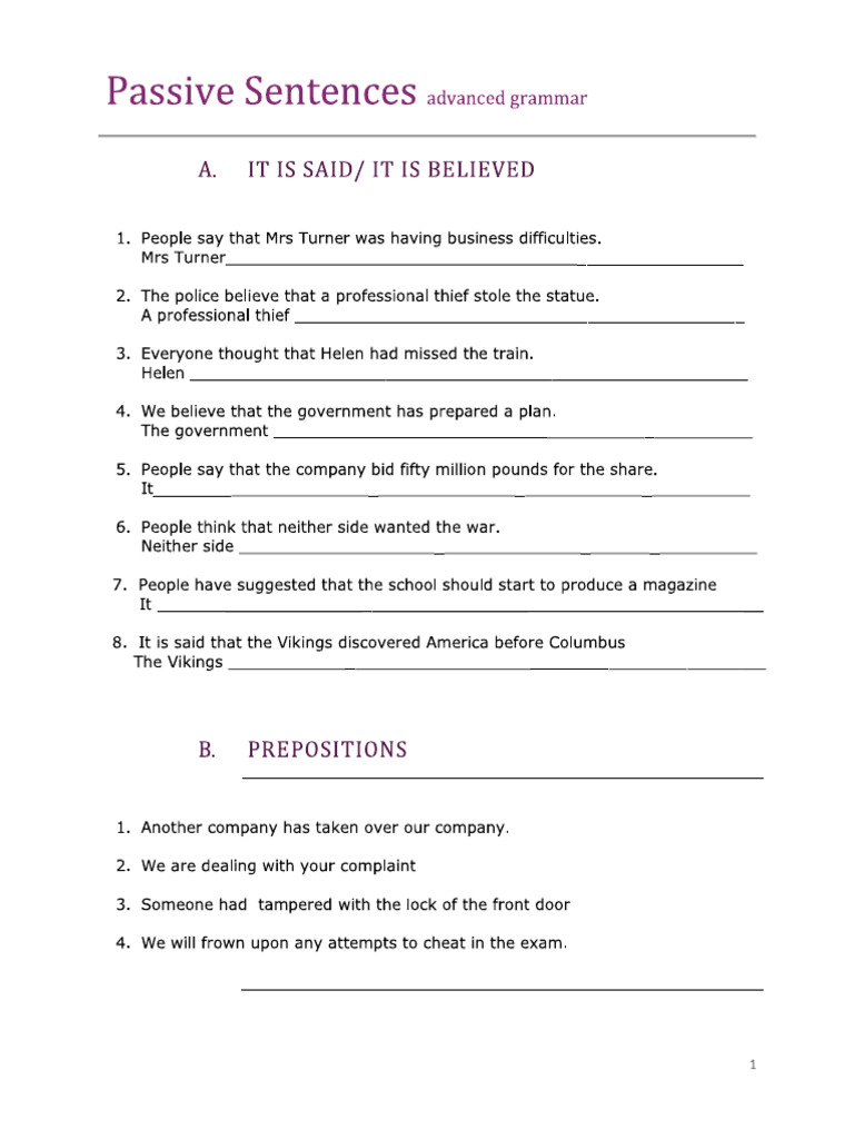 Advanced Passive Voice | PDF