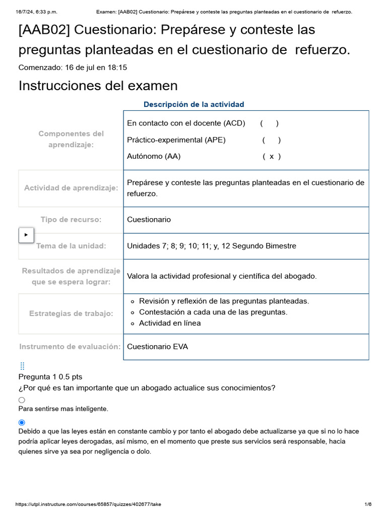Examen - (AAB02) Cuestionario - Prepárese y Conteste Las Preguntas ...