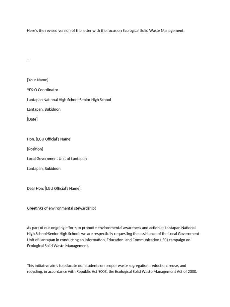 Samplr Iec Letter To | PDF