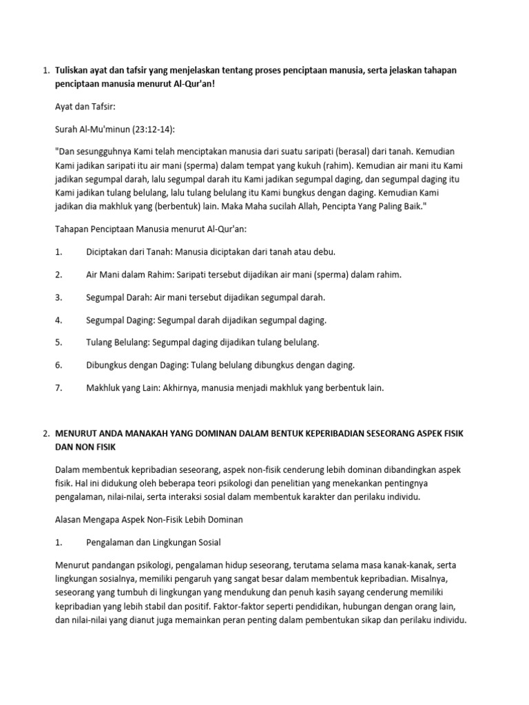 Tugas Tutorial 1 Agama Islam Rani Anjani 2024 | PDF