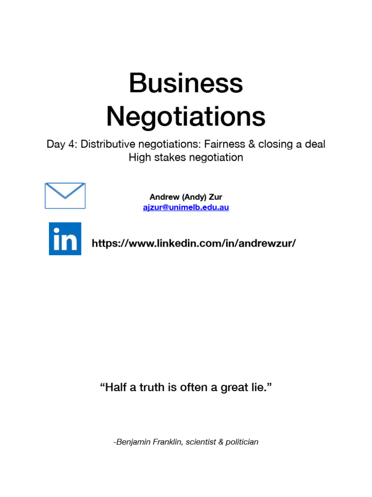 High-Stakes Negotiation Strategies | PDF | Negotiation | Social Psychology