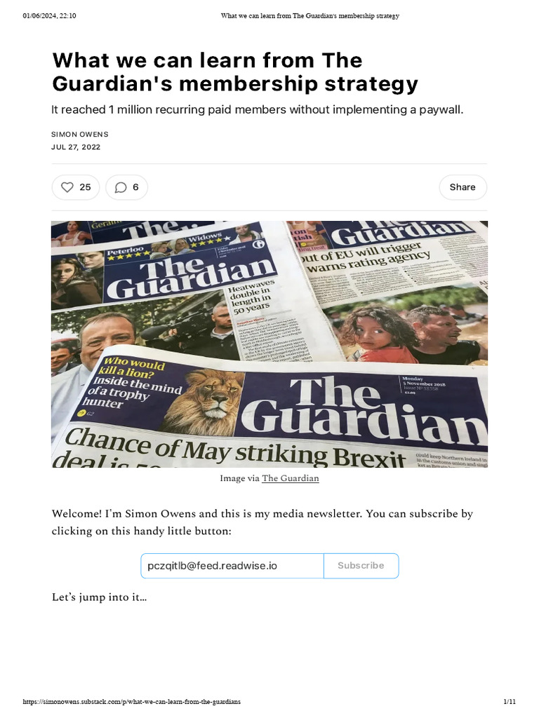 What We Can Learn From The Guardian's Membership Strategy | PDF | The ...