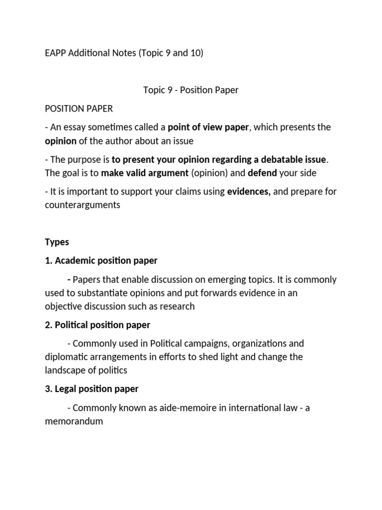 EAPP Position Paper Report Notes | PDF | Science | Cognition