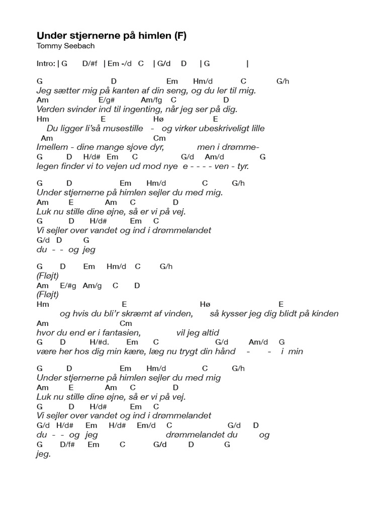 Under Stjernerne (G-Dur) | PDF