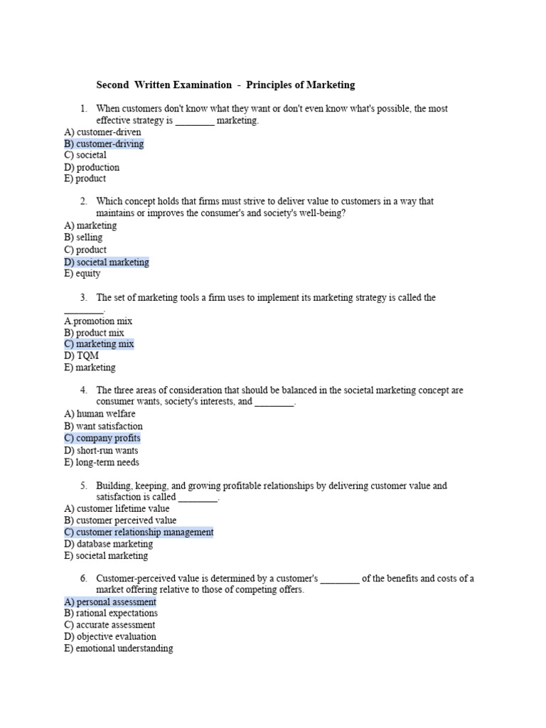 Principle of Marketing | PDF | Marketing | Customer