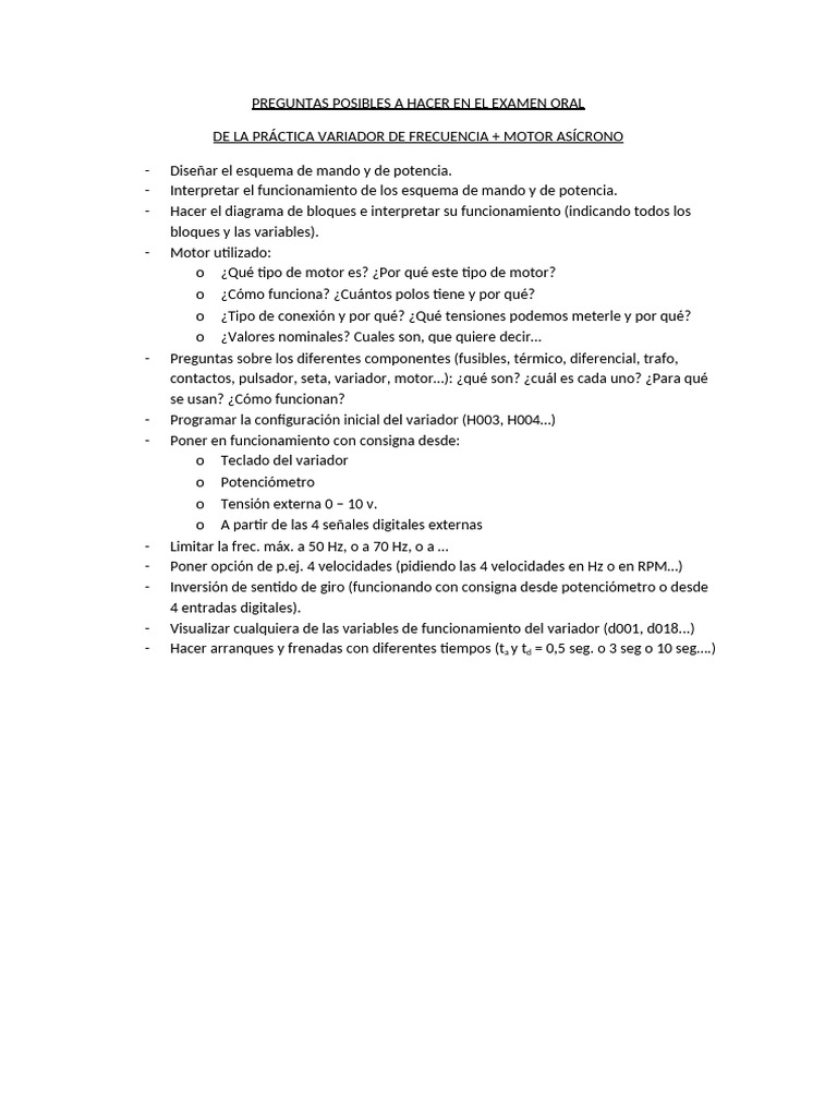 Preguntas Posibles A Hacer en El Examen Oral | PDF