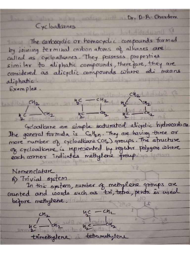 Cycloalkane, Cycloalkene, Alkadiene - 241201 - 181542 | PDF