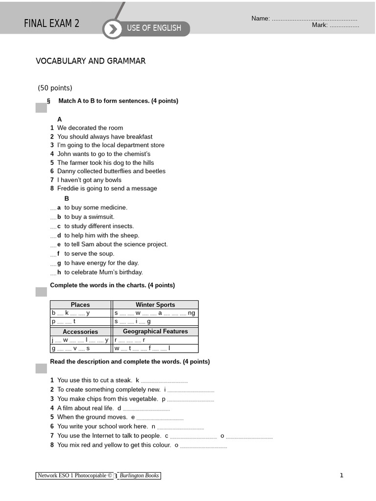 01network1 Final Exam2 | PDF | Peru | Water