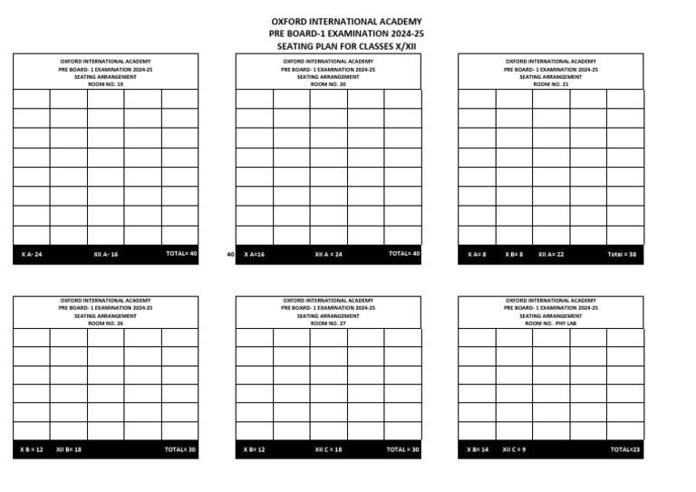 Exam Seating Plan for Classes X/XII | PDF
