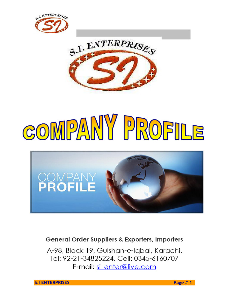 8ba41 Si Enterprises Company Profile | PDF | Business