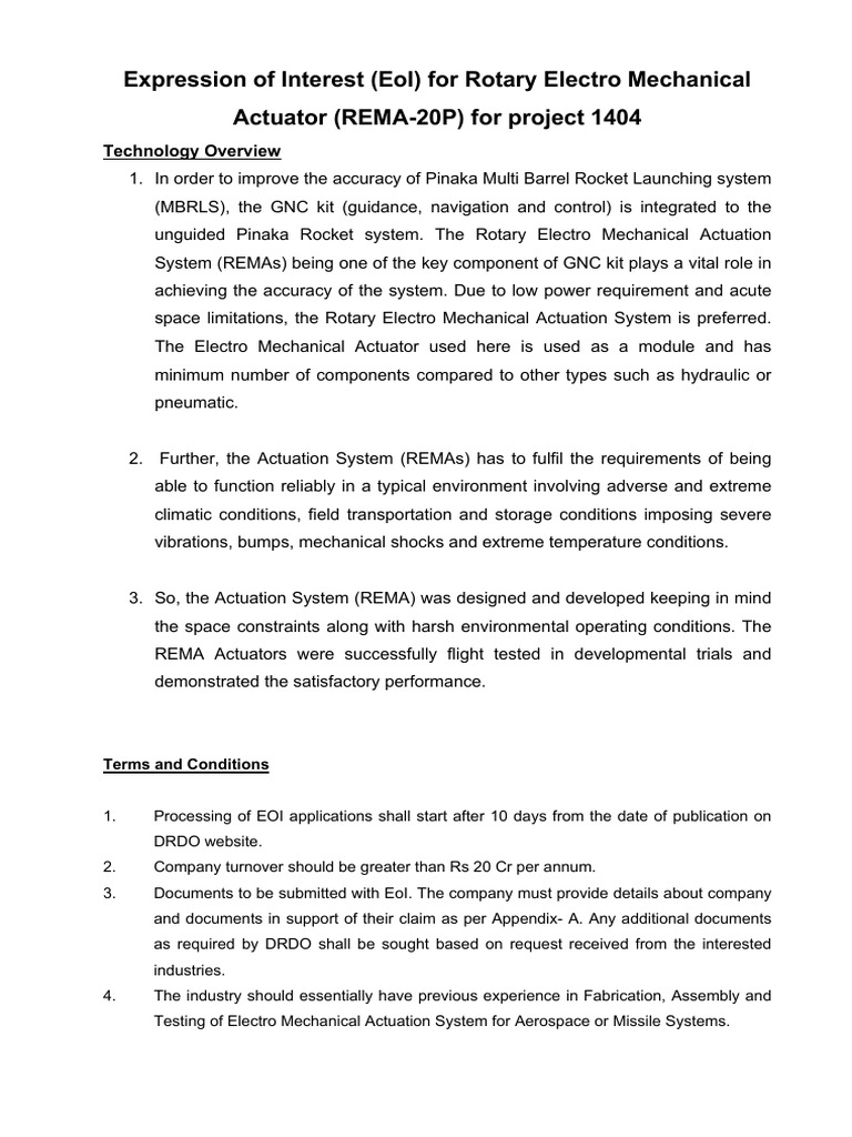 Eoi Rema Pdf Actuator