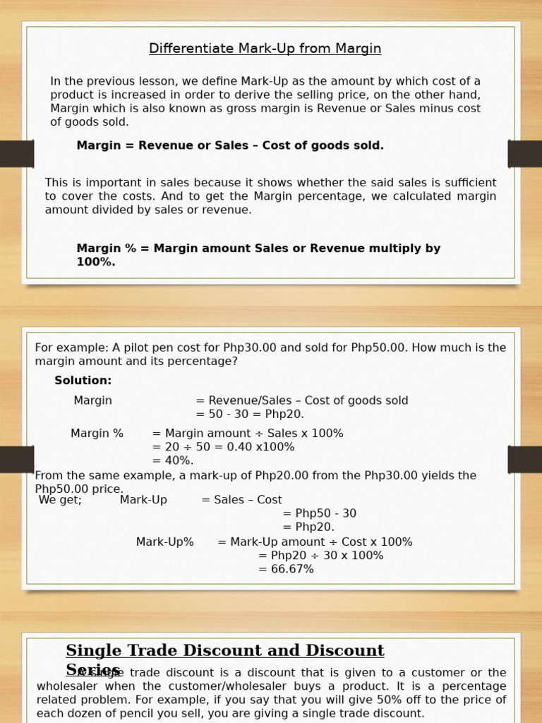 Business Mathematics Lesson 4 Discounts | PDF | Gross Margin | Business ...