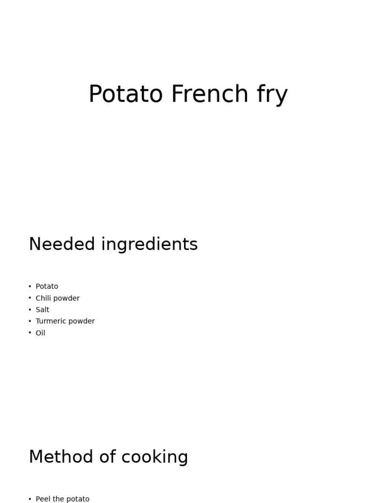 Spicy Potato French Fry Recipe | PDF