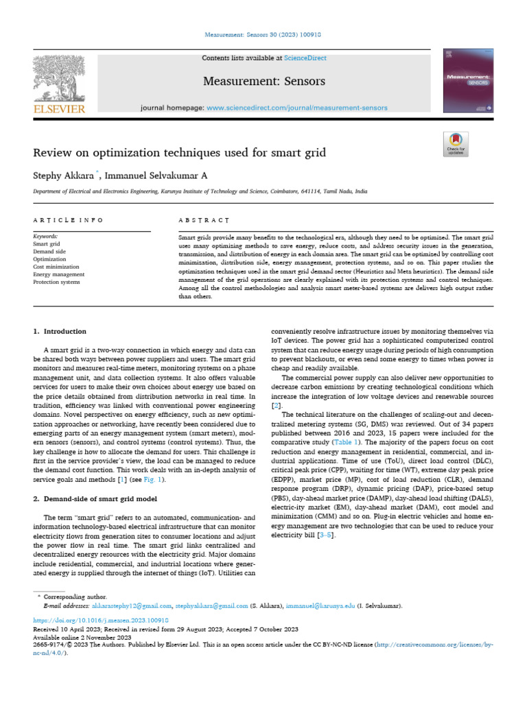 Smart Grid Optimization Review | PDF | Mathematical Optimization ...