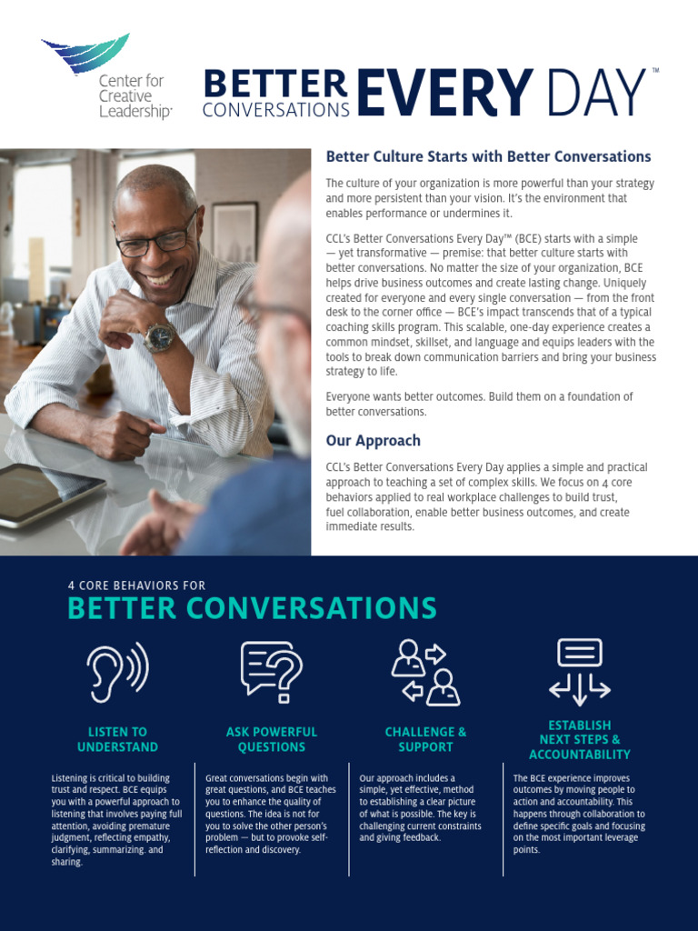 Better Conversations Every Day Brochure 1 | PDF | Cognition | Psychology