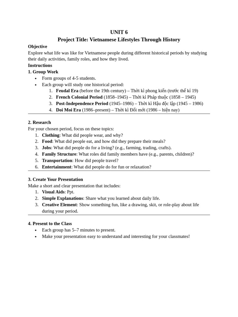 UNIT 6 Project | PDF