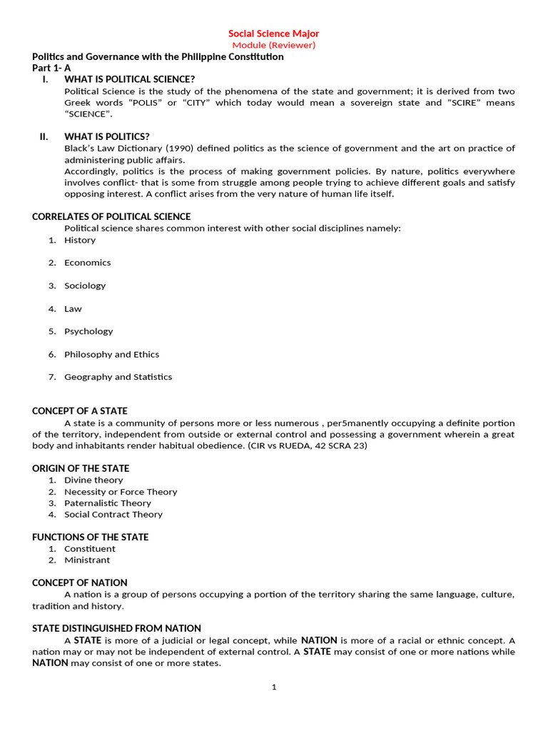 Social Science Major Pdf Territorial Waters President Of The